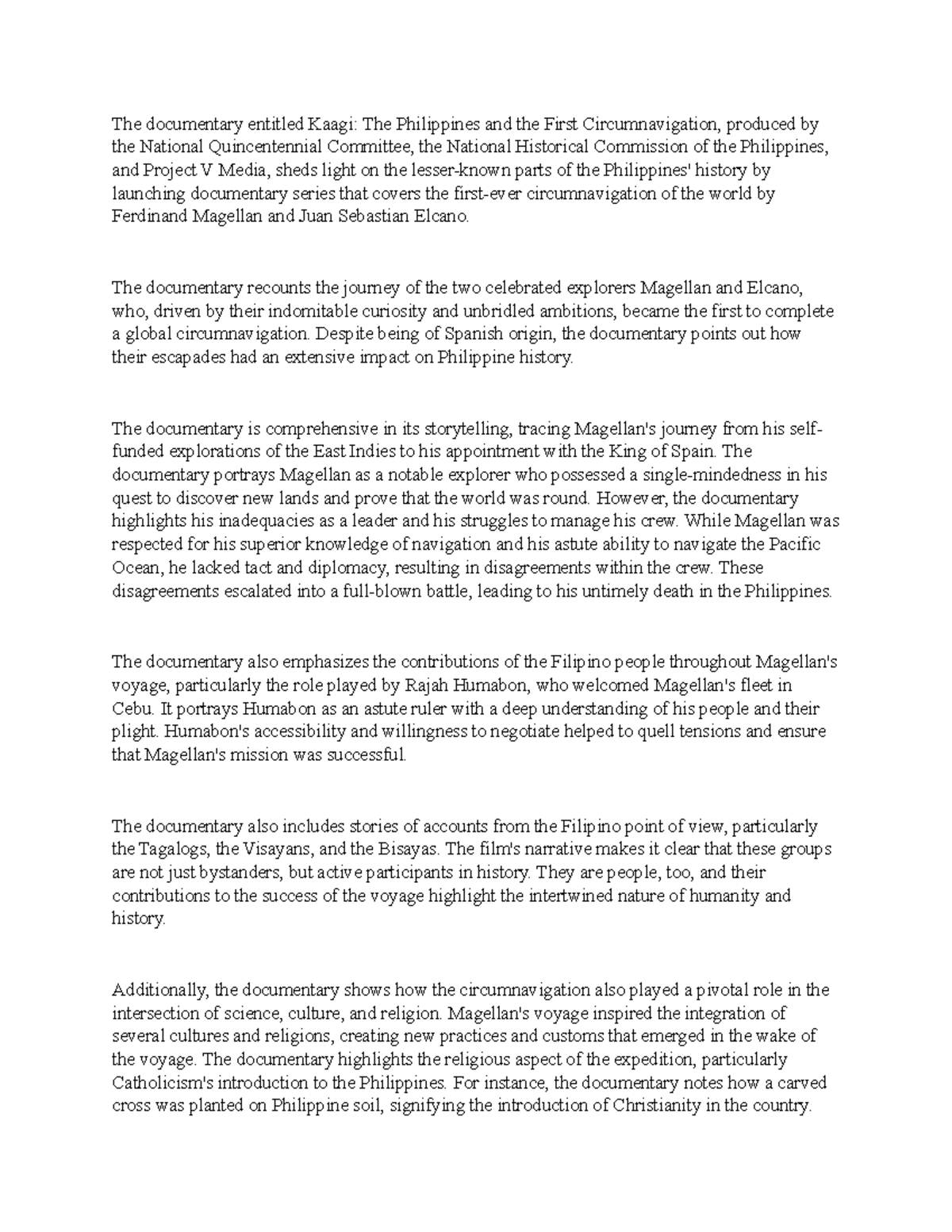 Ri PH - The First Circumnavigation - The documentary entitled Kaagi ...