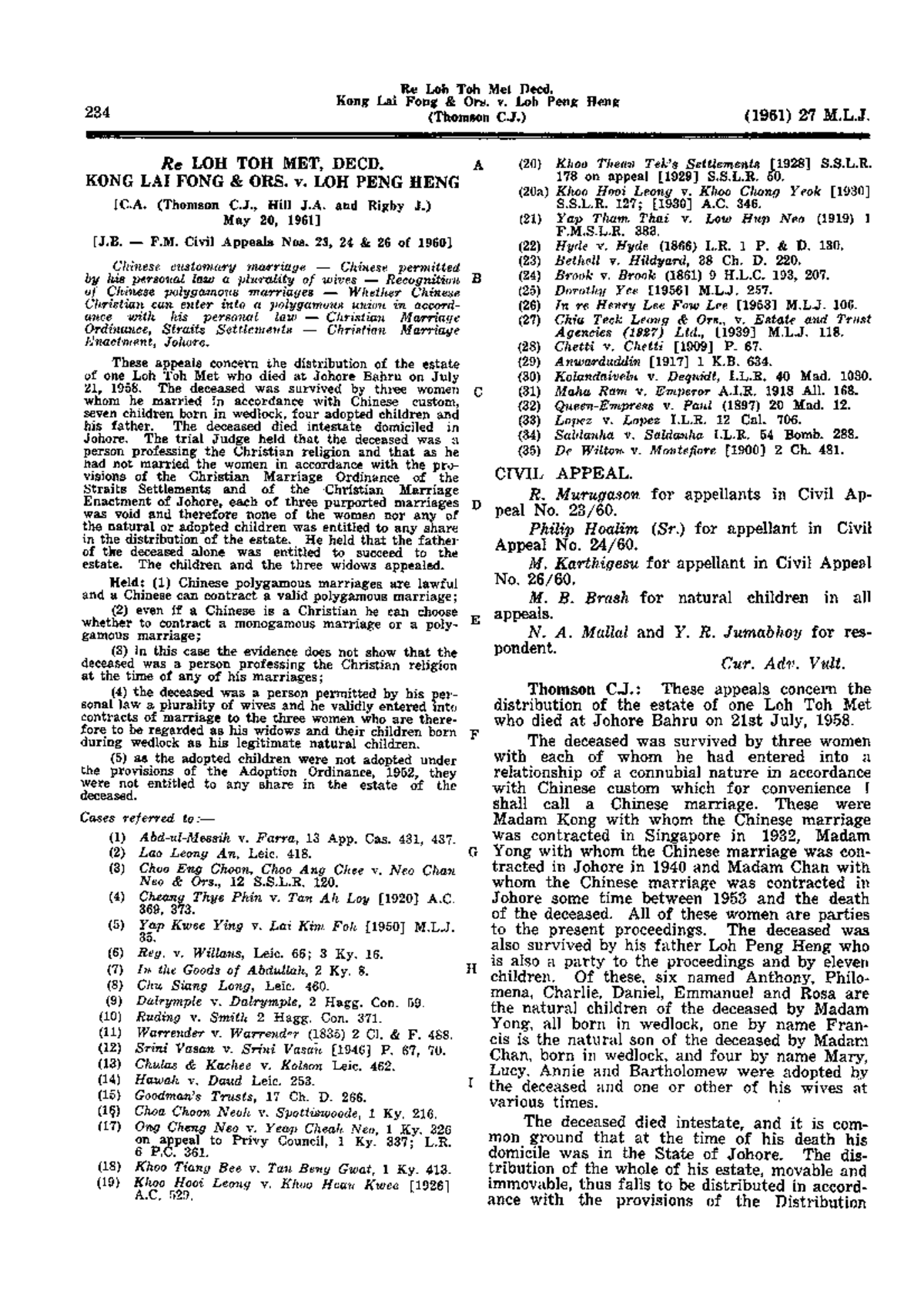 RE LOH TOH MET, DECD KONG LAI FONG & ORS v LOH PENG HENG - Malaysian ...