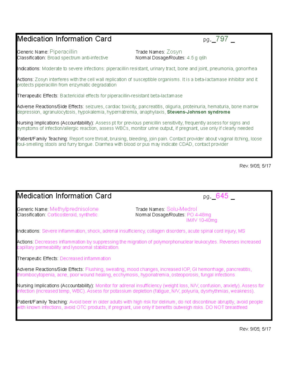 Med Cards - Medication Information Card pg._ 797 _ Generic Name ...