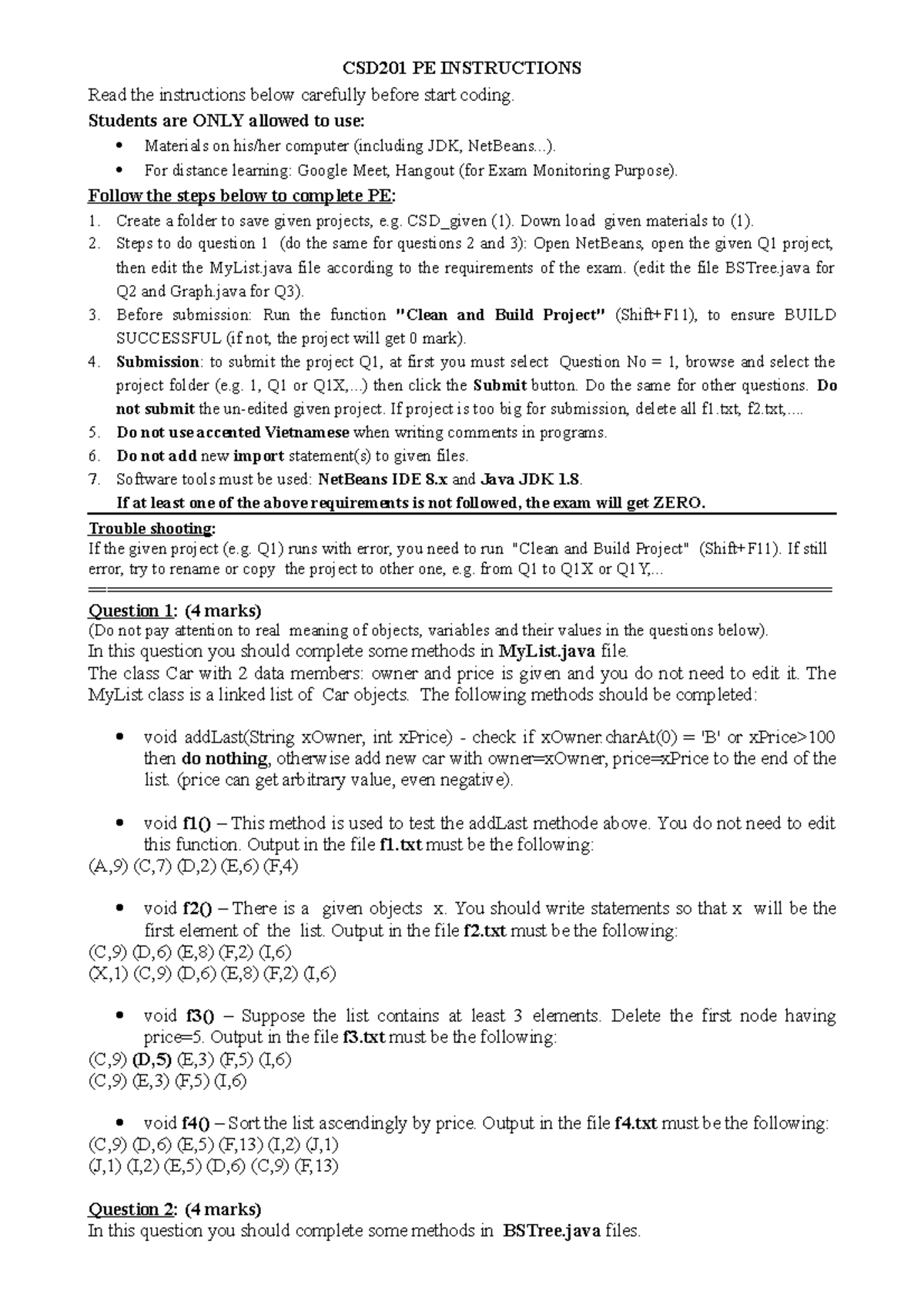 CSD201 sample PE - rte - CSD201 PE INSTRUCTIONS Read the instructions below carefully before ...