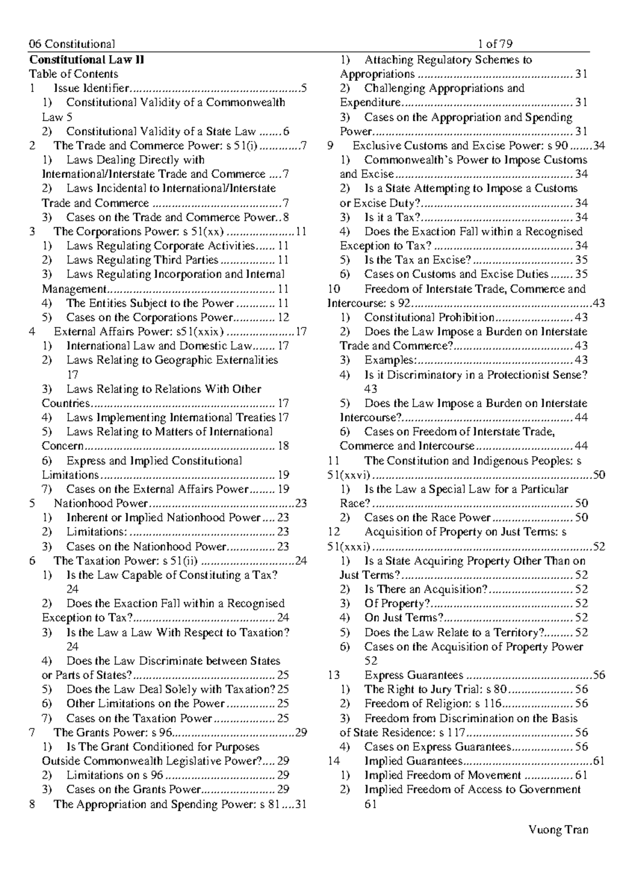 Constitutional Law Notes V - 06 Constitutional Constitutional Law II ...