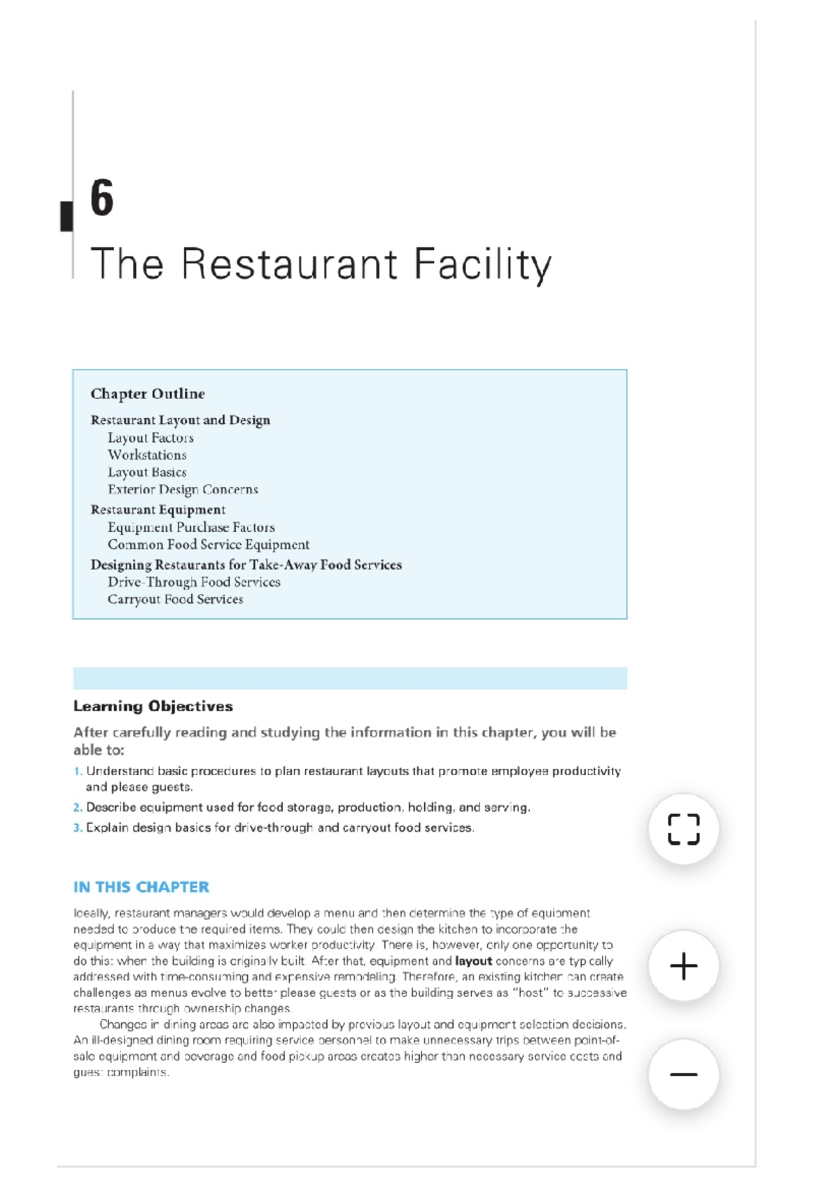 Chapter 6 - The Restaurant Facility - SST- 1 - Studocu