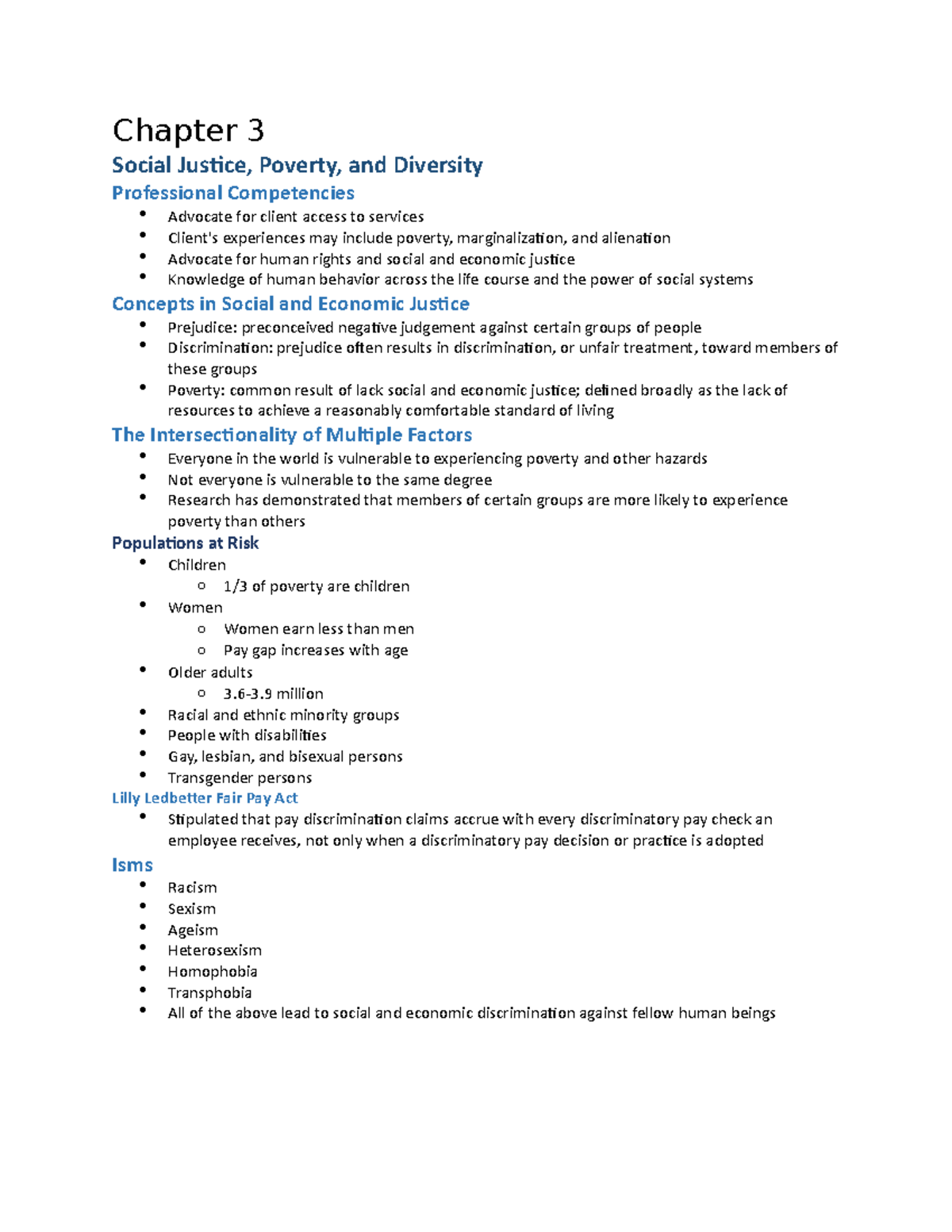 Chapter 3 SWK - Social Justice, Poverty, and Diversity - Chapter 3 ...