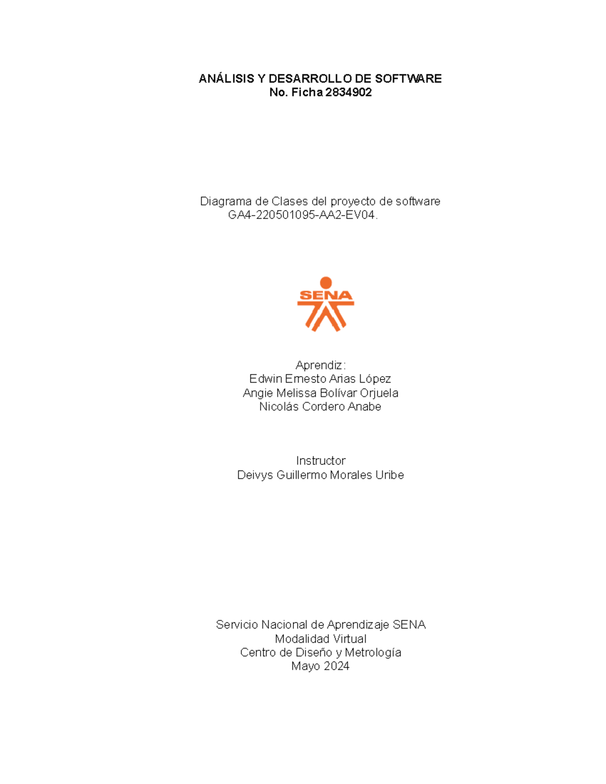 GA4-220501095-AA2-EV04 - Diagrama de Clases del proyecto de software - ANÁLISIS Y DESARROLLO DE ...