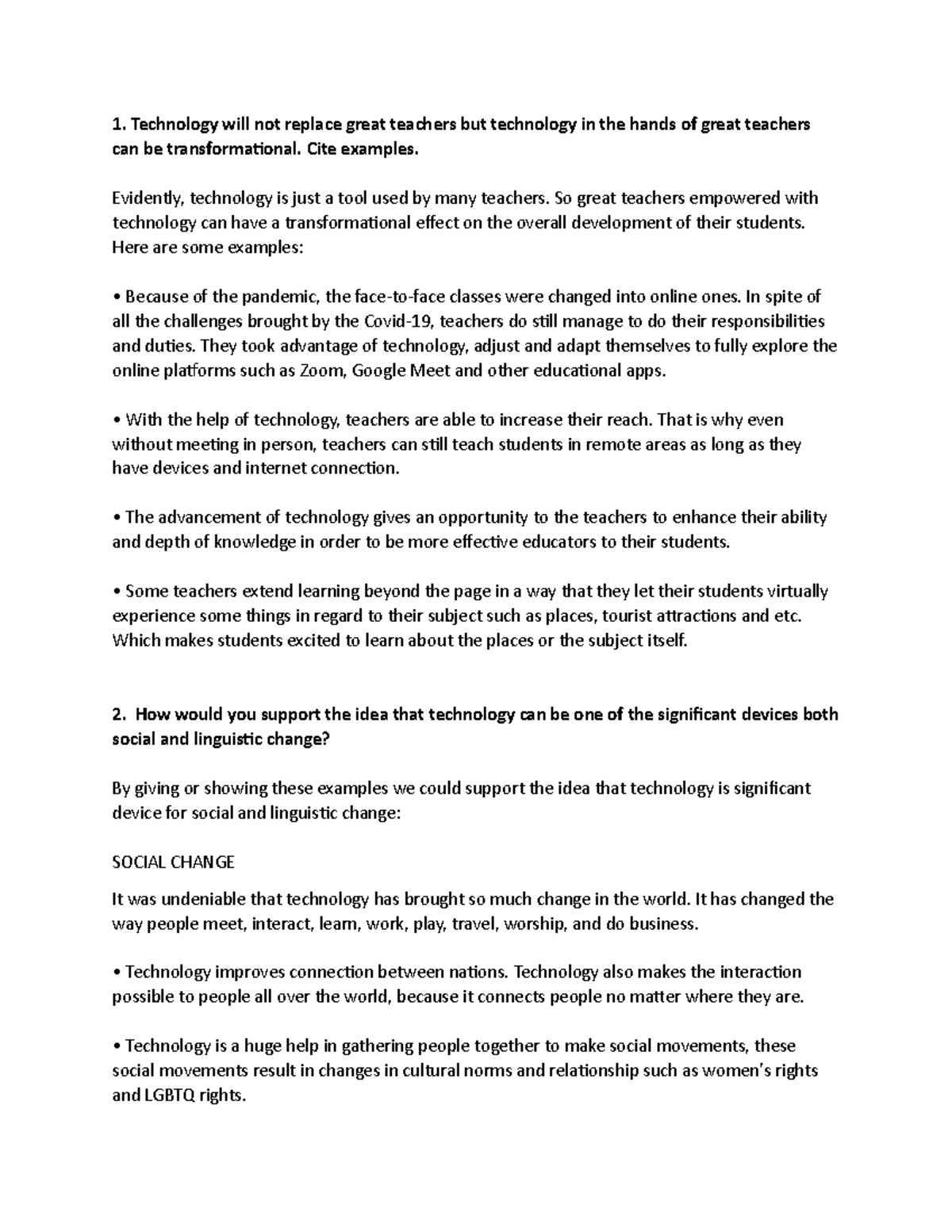 Do technology replace great teachers - 1. Technology will not replace ...