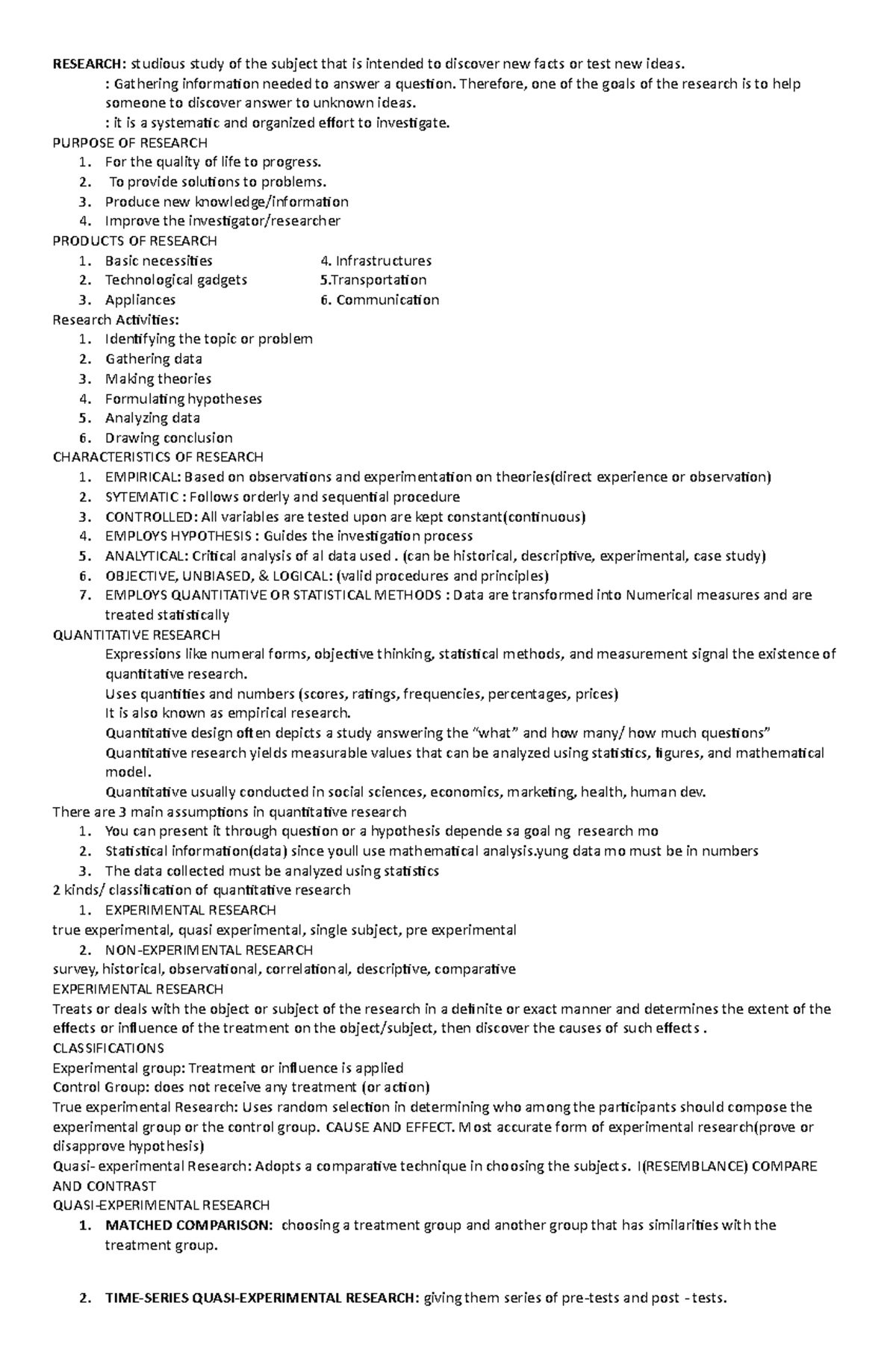 Research handout - RESEARCH: studious study of the subject that is ...