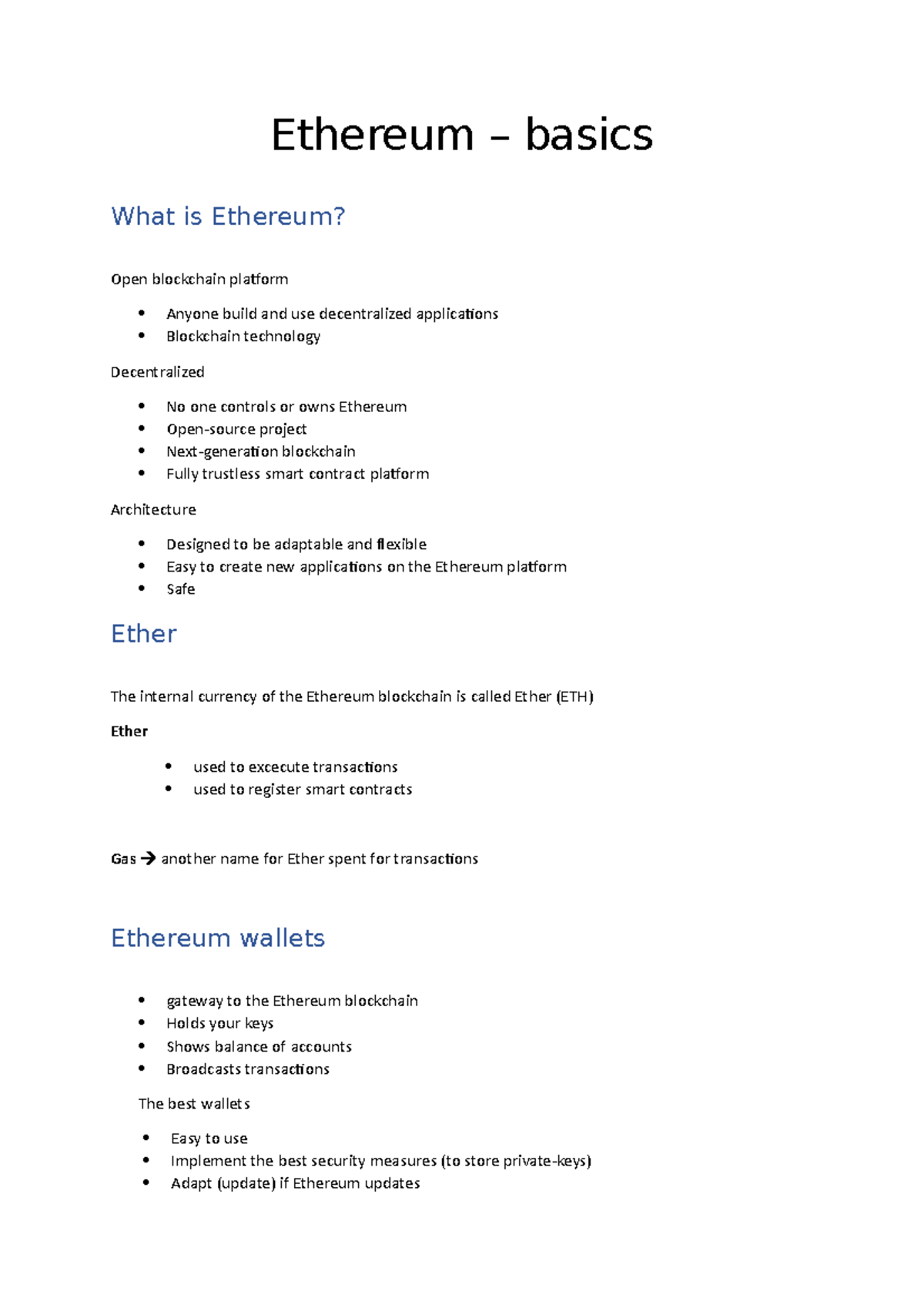Blockchain Architecture And Development Ht 6 Ethereum Basics What