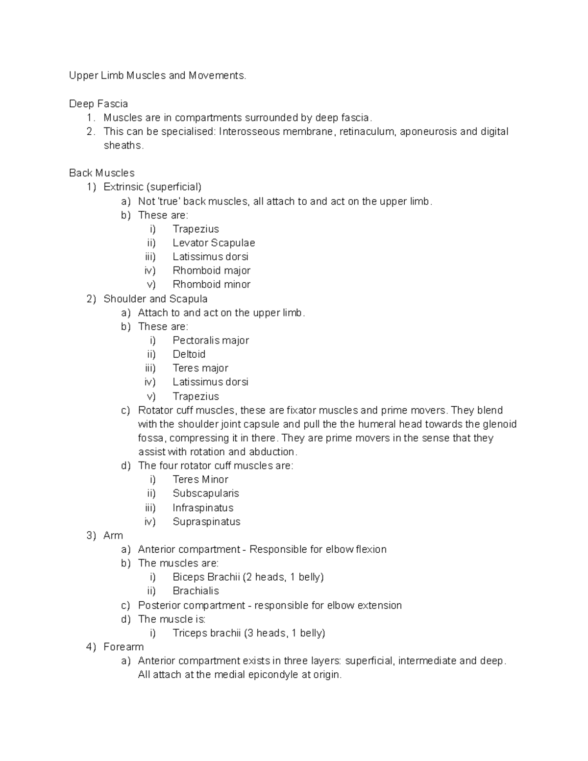 2017 UL Muscles and Movements - Upper Limb Muscles and Movements. Deep ...