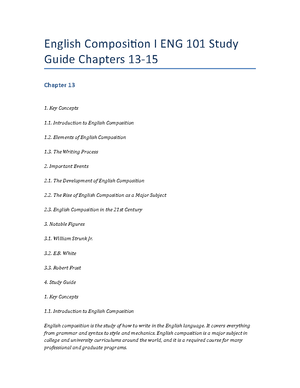 English Composition I ENG 101 Study Guide Chapters 1-3 - It includes grammar, vocabulary, and ...