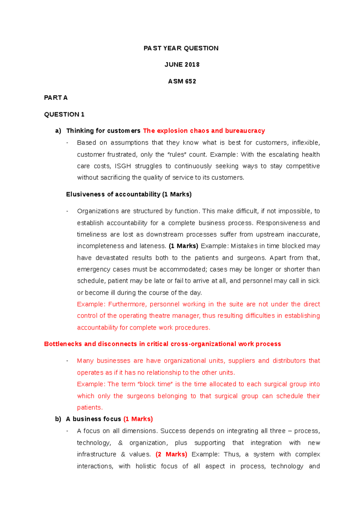 PAST YEAR Question JUNE 2018 - PAST YEAR QUESTION JUNE 2018 ASM 652 ...