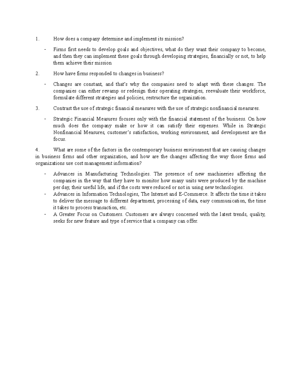 Contemporary Business Environment - How does a company determine and ...