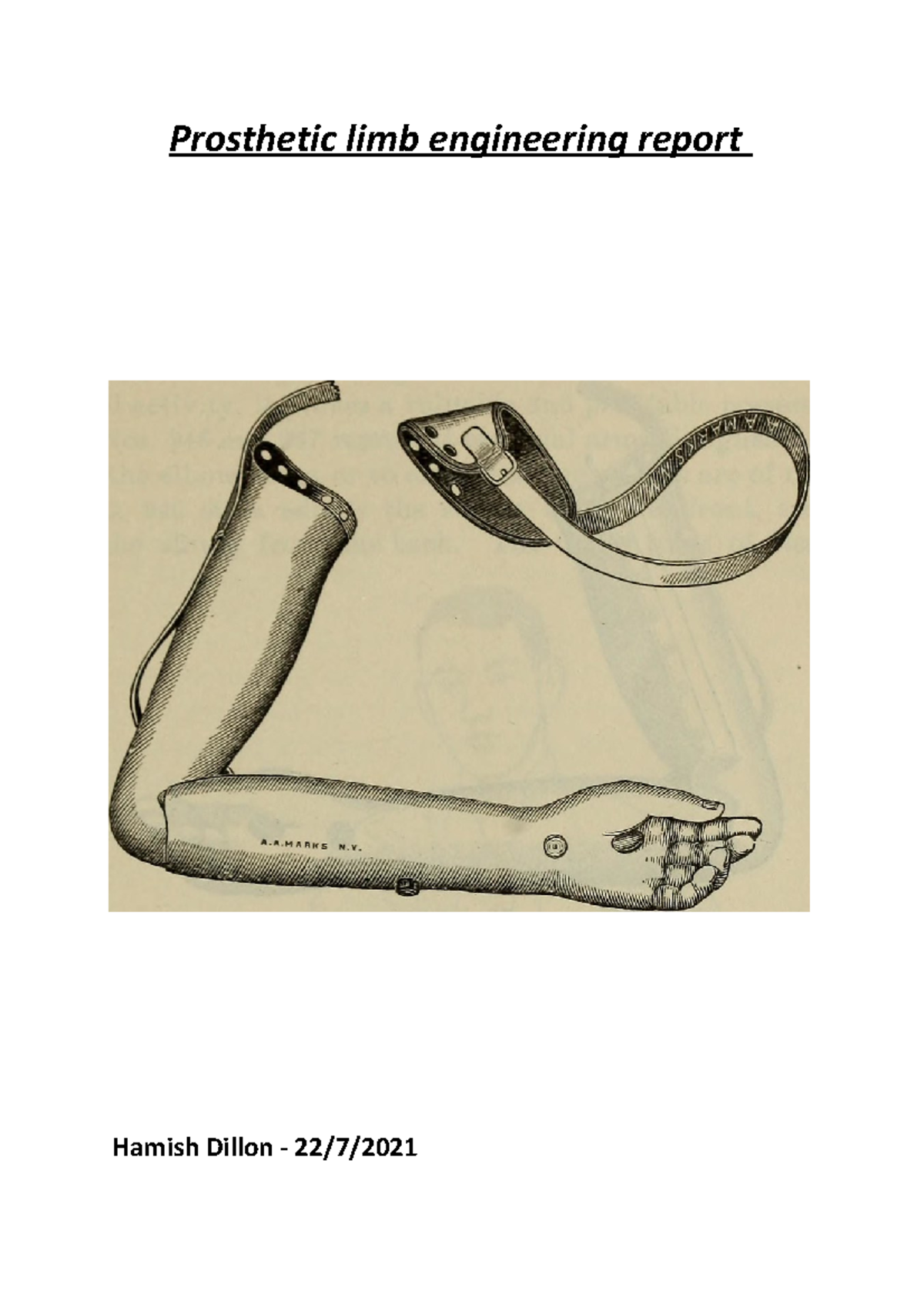 Engineering report - prosthesis - Prosthetic limb engineering report ...