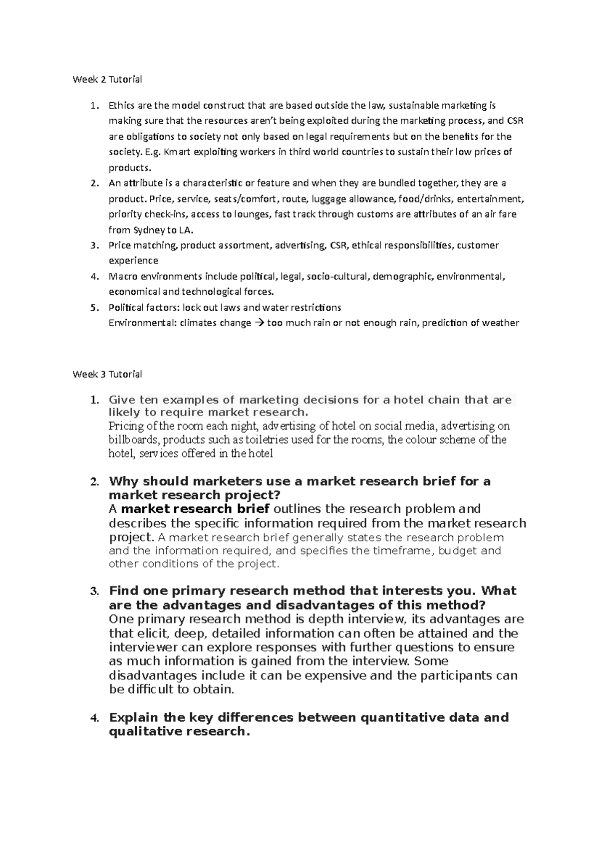 Tutorial Questions - Week 2 Tutorial Ethics are the model construct ...