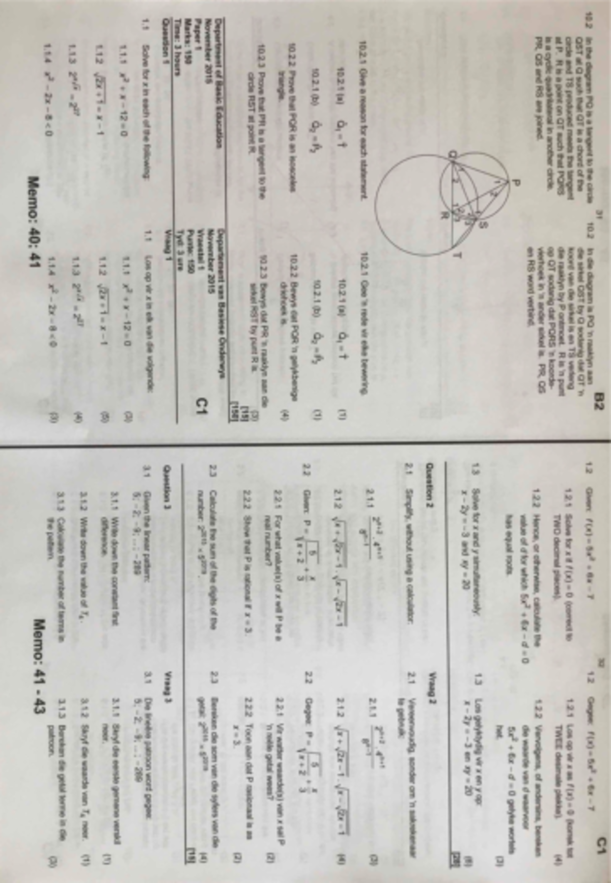 Grade 11 Question Paper C1 PDF Question Paper - 31 B2 32 C1 10 In the ...