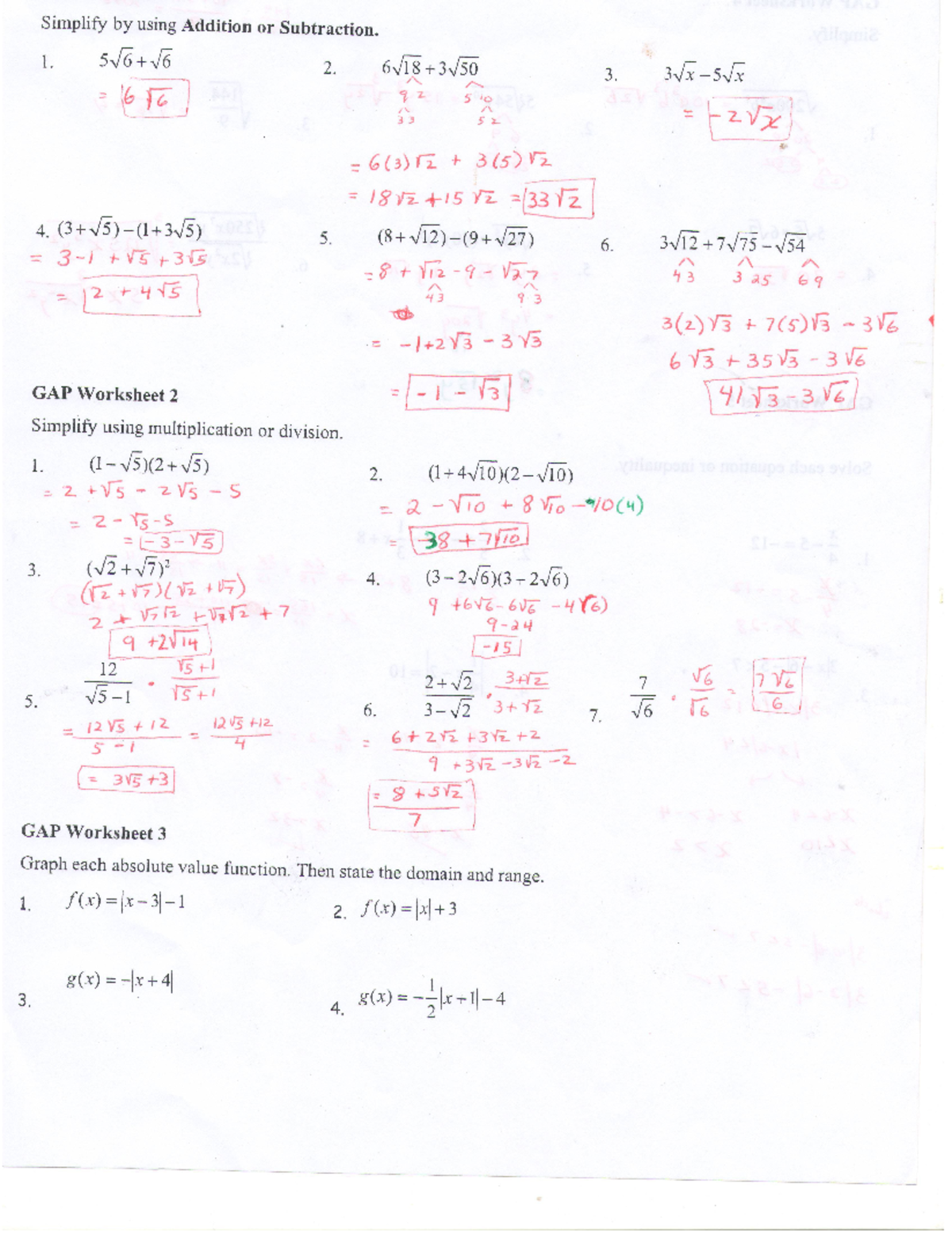 Hw 5 - algebra 2 hw assignment answers - Simplify using Addition or ... Hw 5 - algebra 2 hw assignment answers - Simplify using Addition or ...