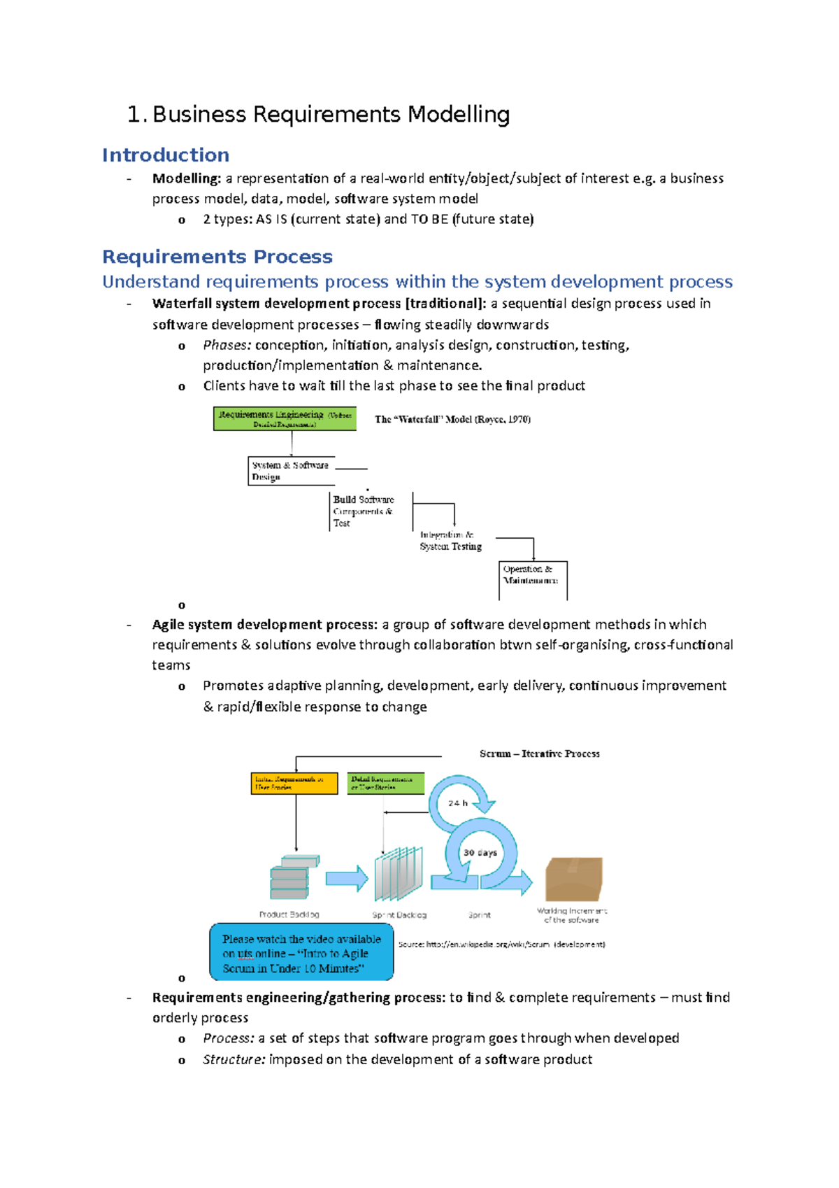 BRM final notes - 1. Business Requirements Modelling Introduction ...