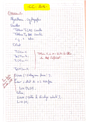 Corre série 1 - corrigé TD1: structures conditionnelles - 1. Exercice 1: ALGORITHME : Calcule le ...