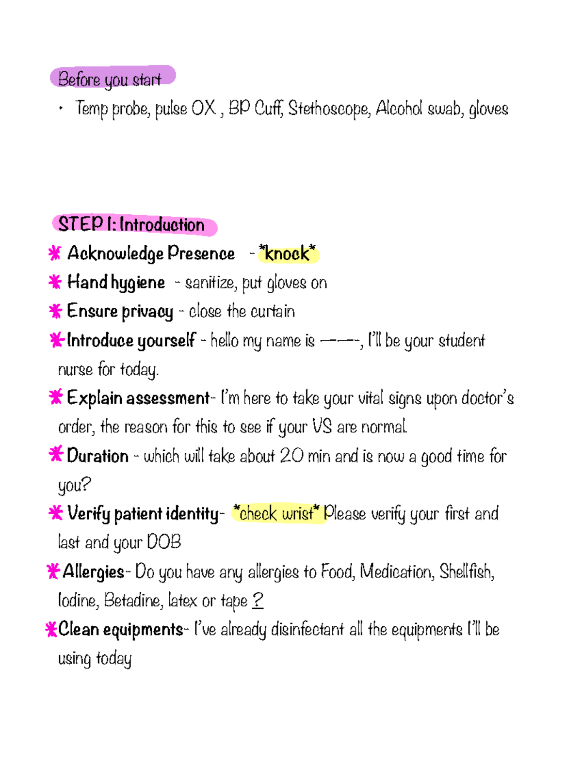 Vital signs check off - helpful? - NR224 - Chamberlain University - Studocu