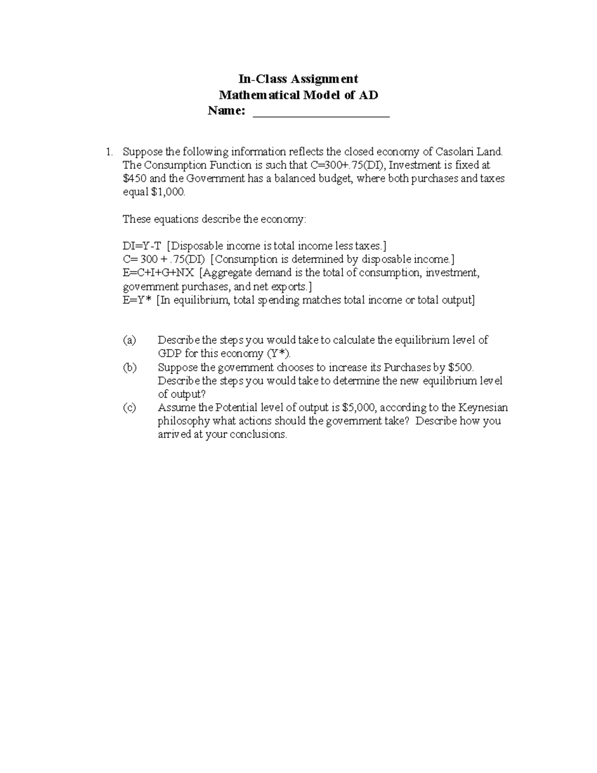 425667846-Math - hshs jse hdheb hs - In-Class Assignment Mathematical ...