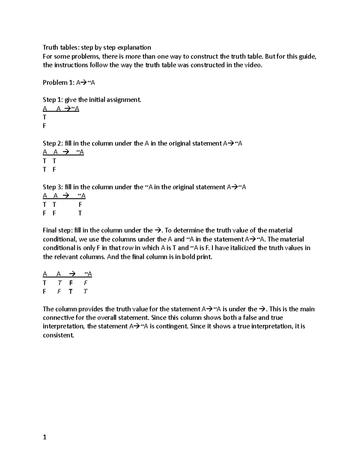 Truth tables- step by step - But for this guide, the instrucions follow ...