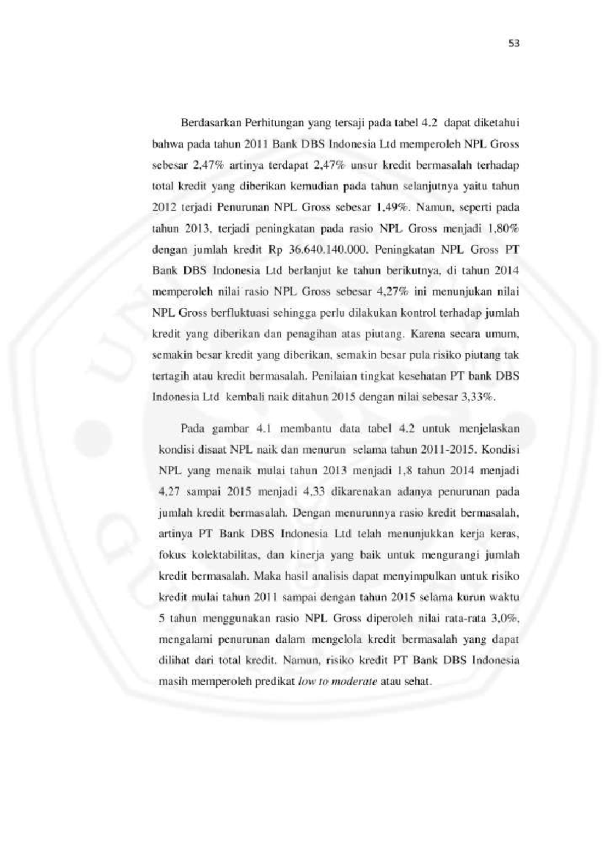 Chapter 4 analysis of the soundness level of bank DBS Indonesia based on the risk profile, good ...