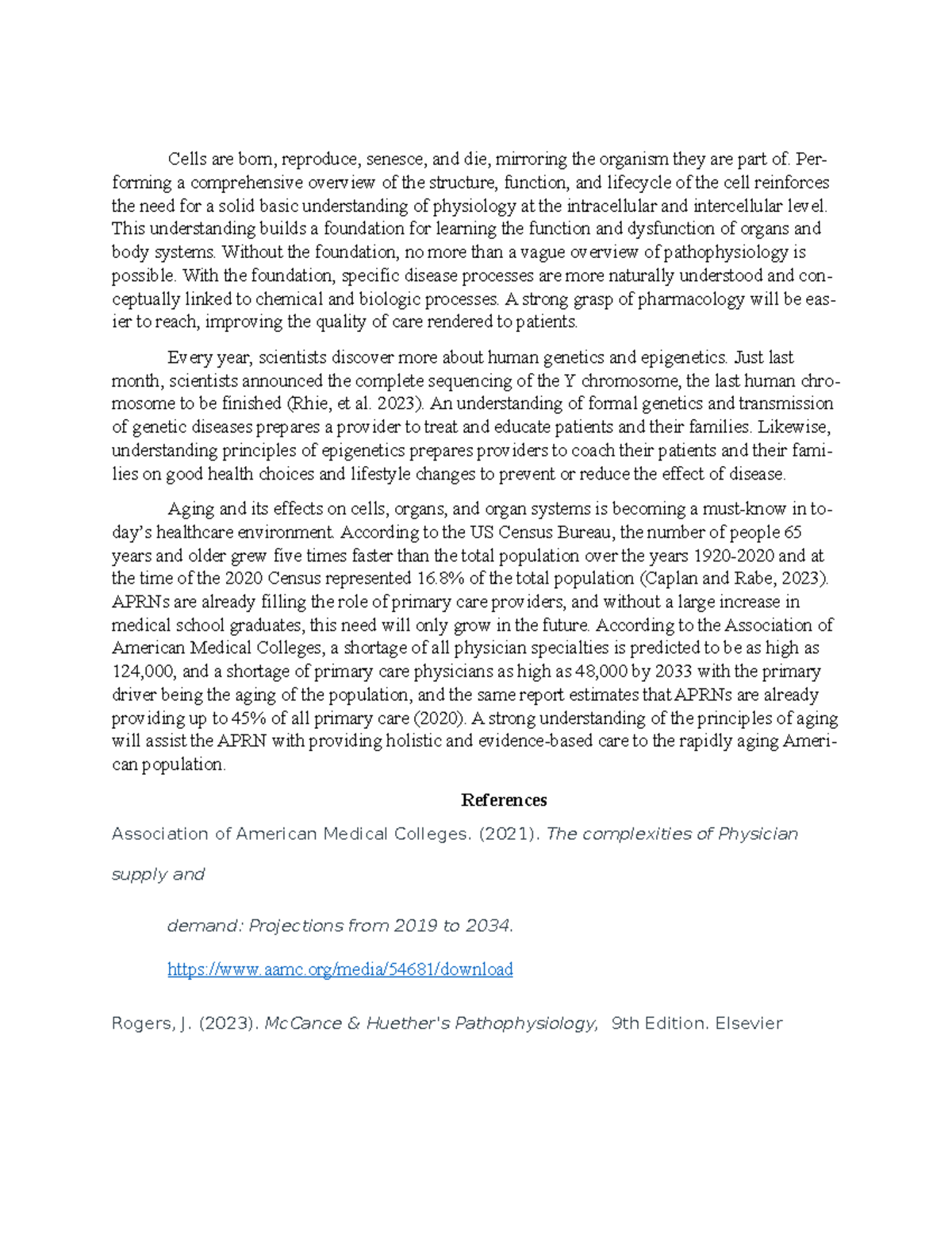 NUR 804 Cells and Aging Conclusion - Cells are born, reproduce, senesce ...