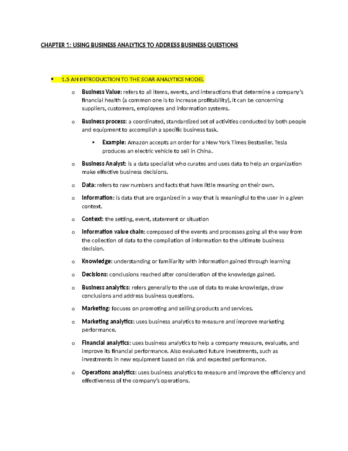 Chapter 1 - ... - CHAPTER 1: USING BUSINESS ANALYTICS TO ADDRESS ...