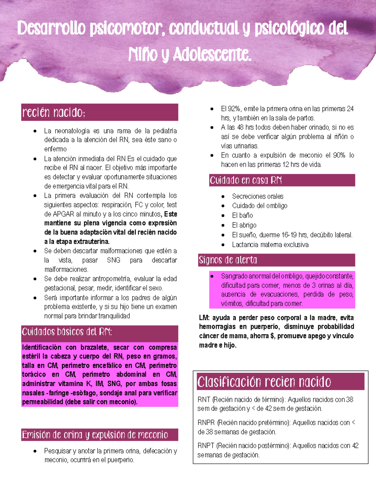 Desarrollo psicomotor y conductual enfermeria - reciÈn nacido; La neonatologÌa es una rama de la ...