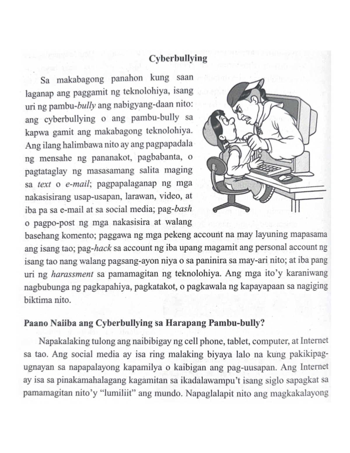 Pagbasa - Cyberbullying - Cyberbullying Sa makabagong panahon kung saan ...