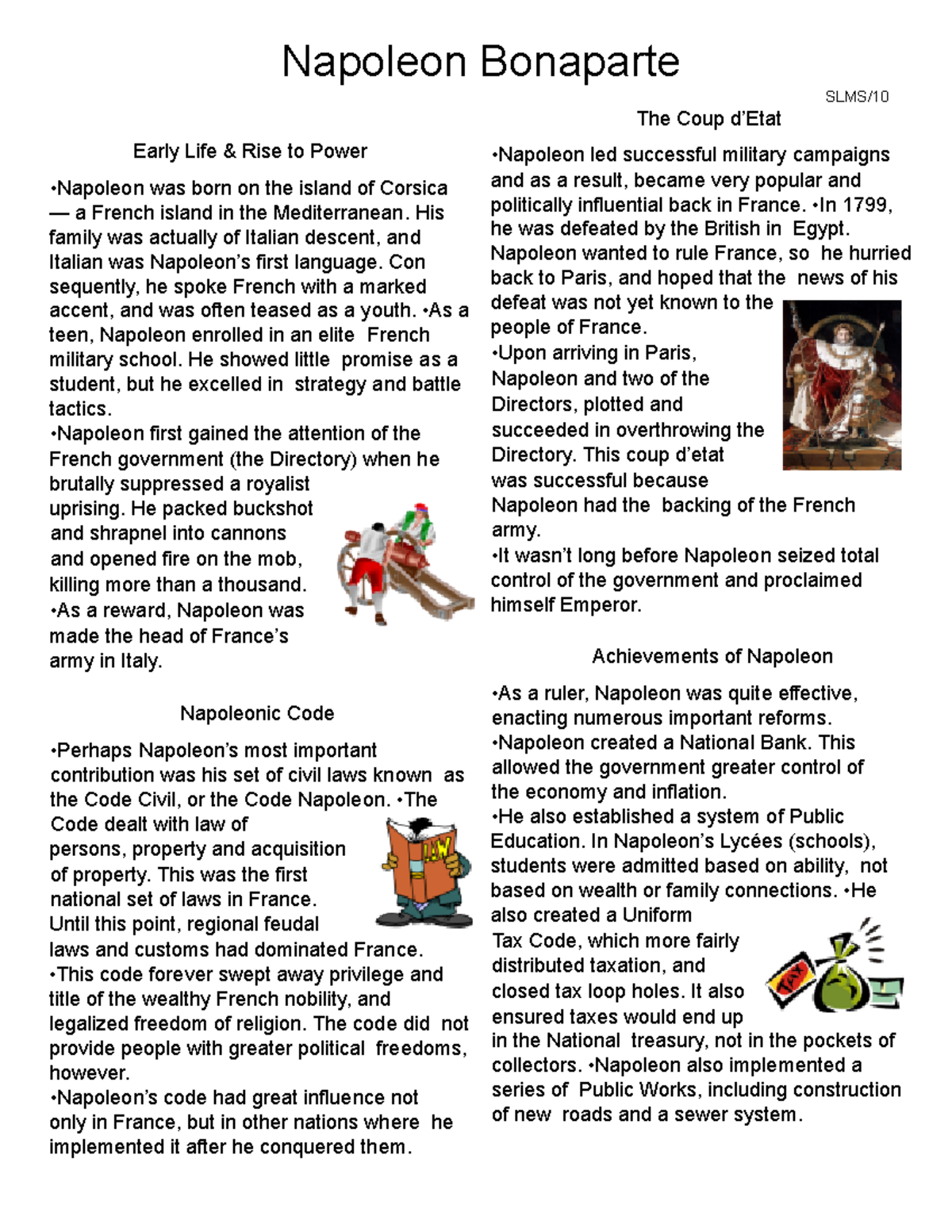 Printable Napoleon - Napoleon Bonaparte SLMS/ Early Life & Rise to ...