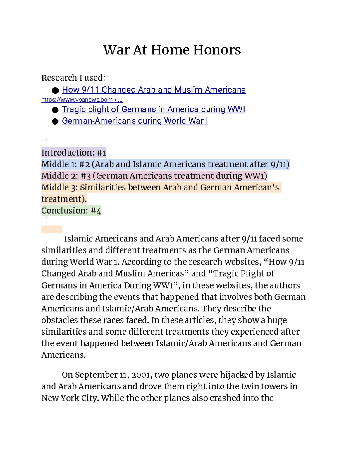 War At home Honors - An assignment explaining the war at home lesson ...