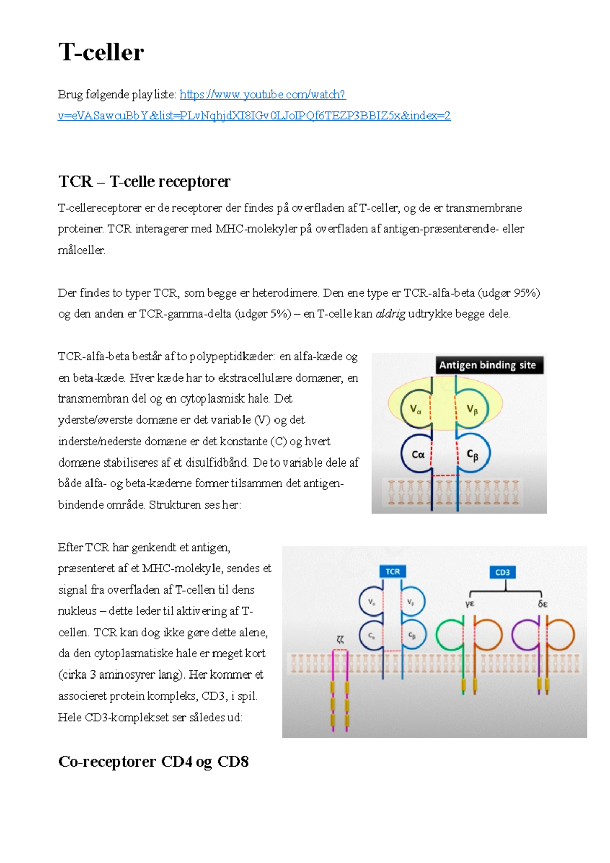 T-celler - Noter til immunologi - T-celler Brug følgende playliste ...