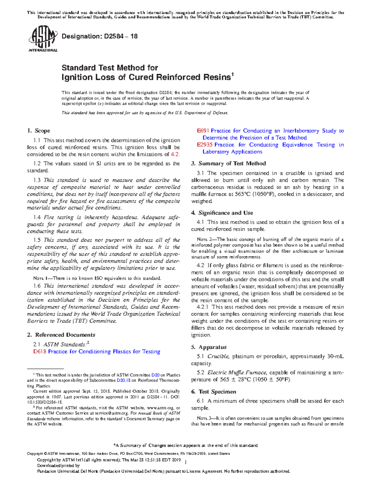 ASTM D2584 - Designation: D2584 − 18 Standard Test Method for Ignition ...
