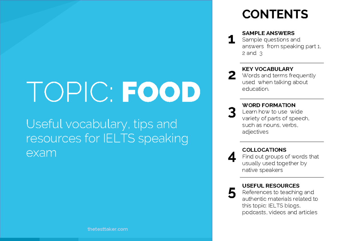 Food-Topic - CONTENTS 1 SAMPLE ANSWERS Sample questions and answers ...