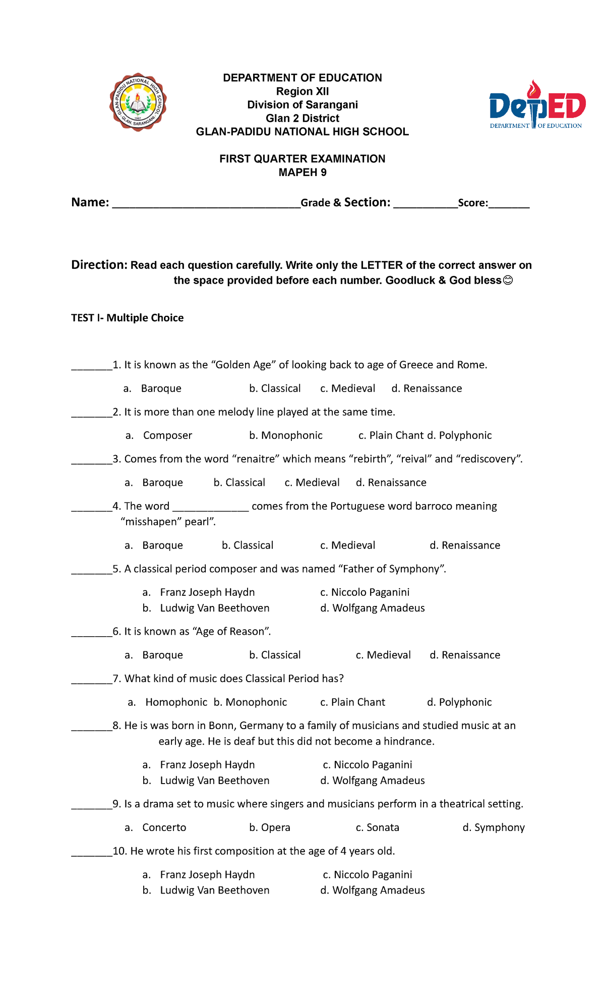 1st grading Mapeh - In this lesson you will practice the basic steps of ...