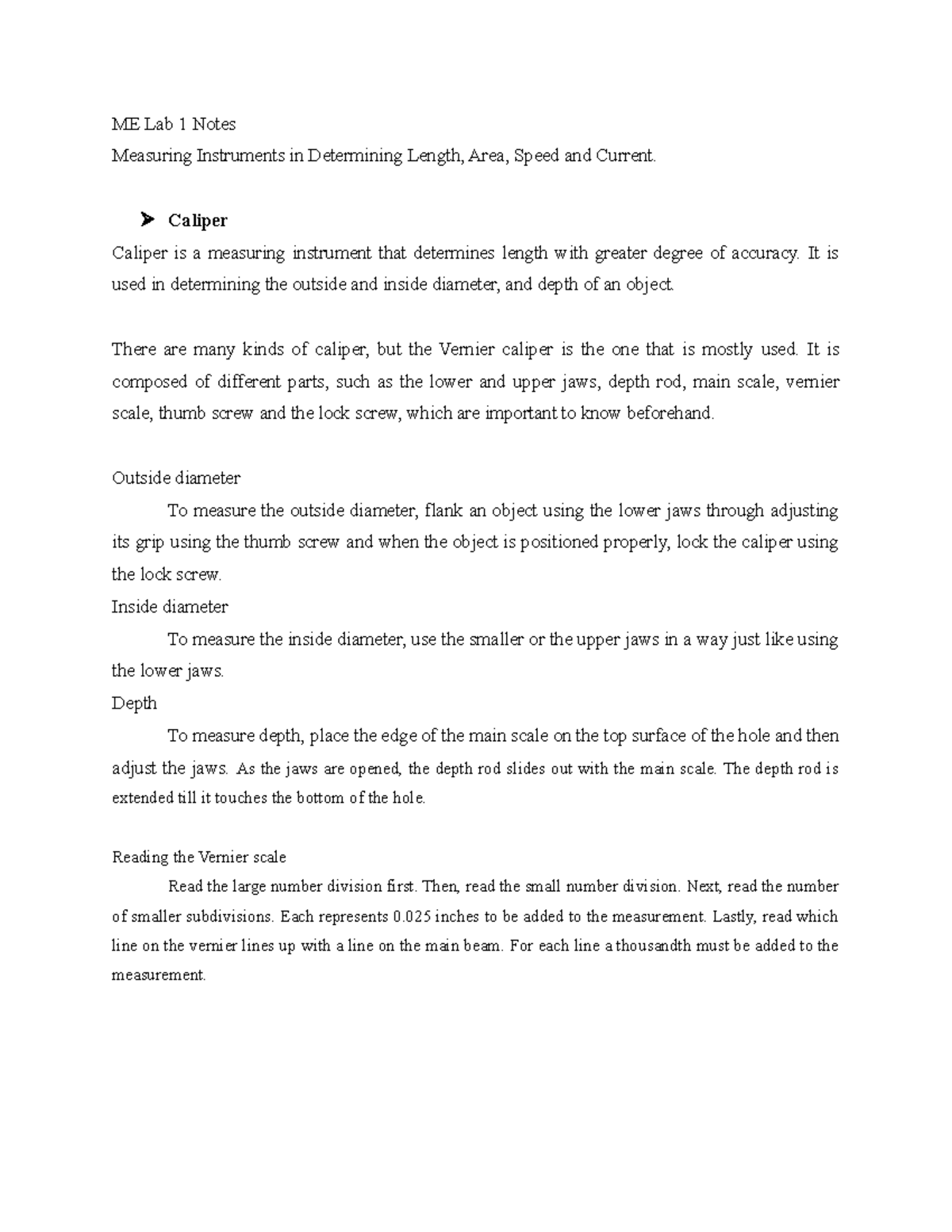 ME lab L1 - Lecture notes regarding Tools used in simple machinery ...