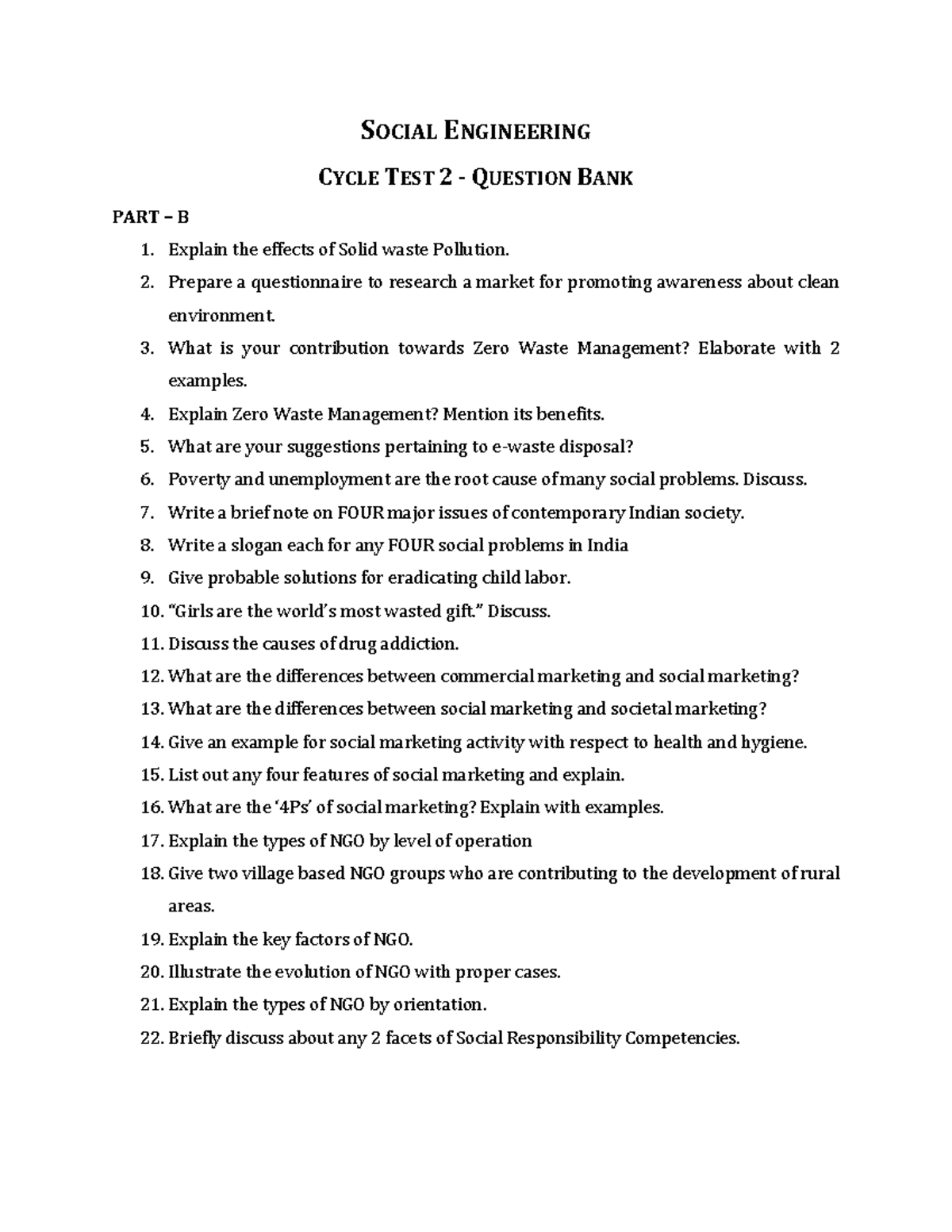 CT2 Question Bank - Social Engineering - Studocu