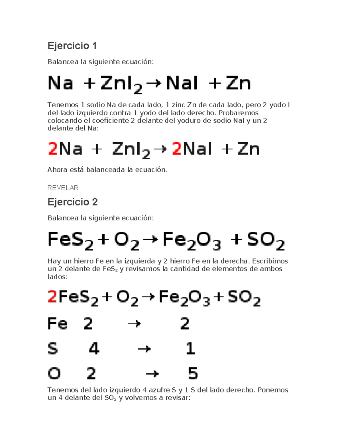Ejercicio 1balanceo por tanteo 6 demayo 2024 - Ejercicio 1 Balancea la ...