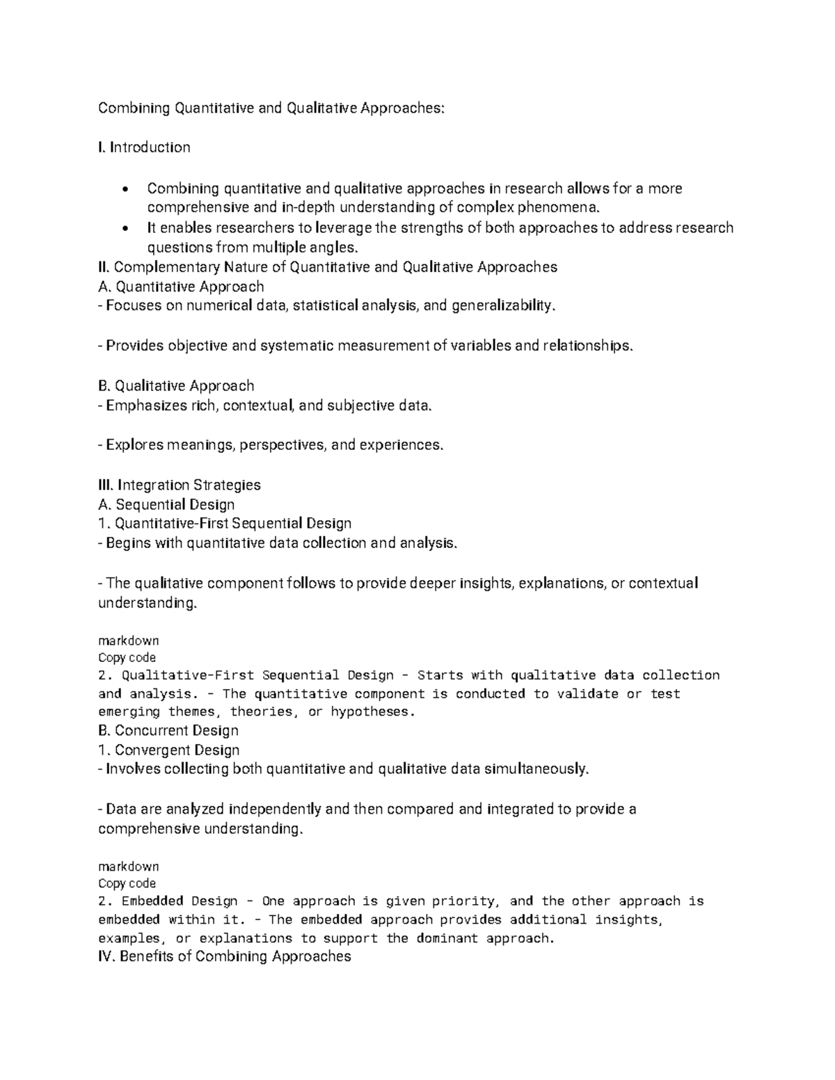 Combining Quantitative and Qualitative Approaches - Introduction ...