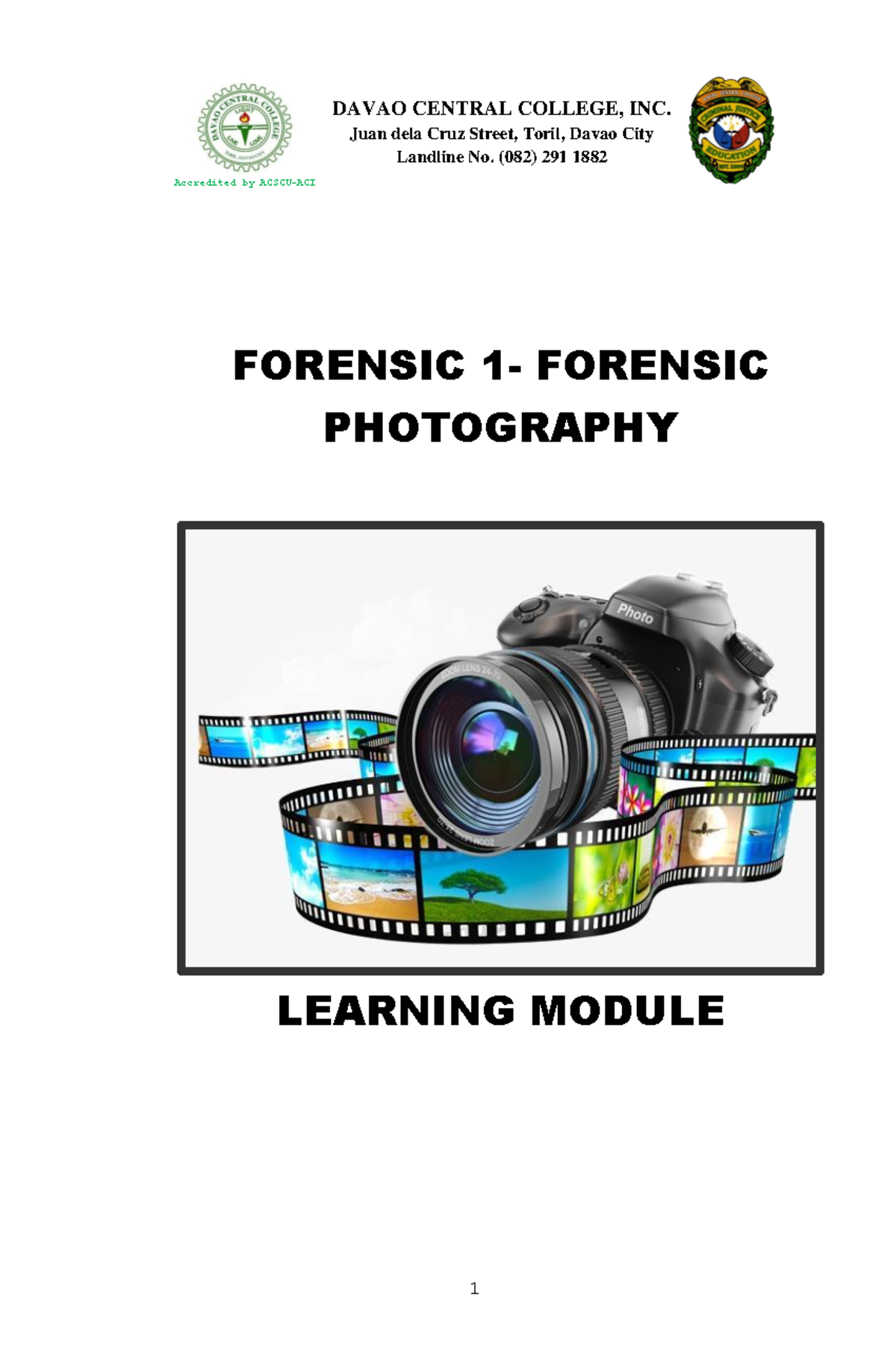 Forensic 1 Learning Materials - Accredited by ACSCU-ACI Juan dela Cruz ...