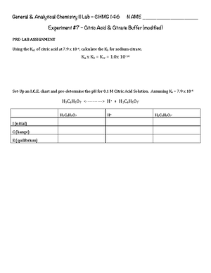 Lab 5 - Post Lab - Lab 5 - Post Lab - General & Analytical Chemistry II ...