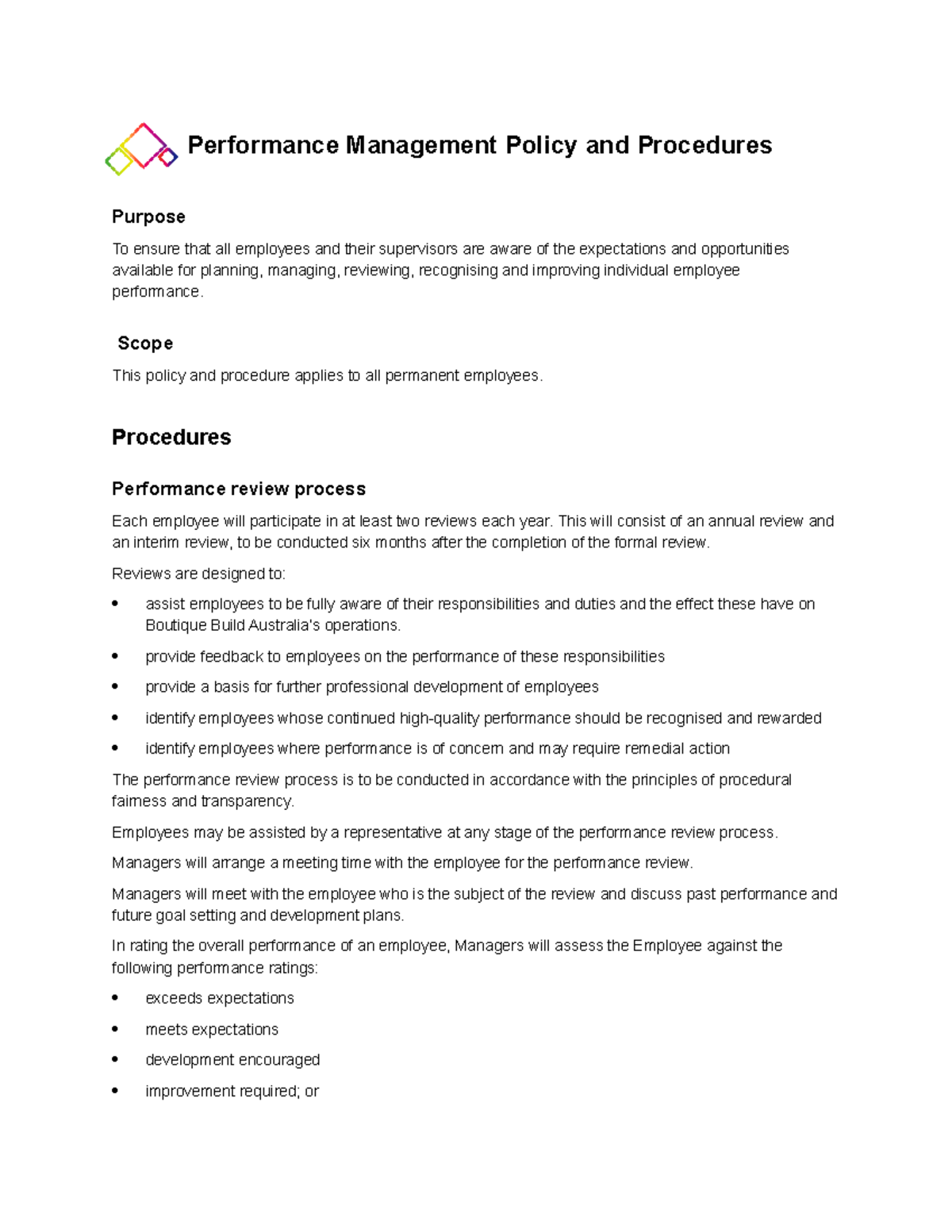 AC20220492 - Performance Management Policy - Performance Management Policy and Procedures ...