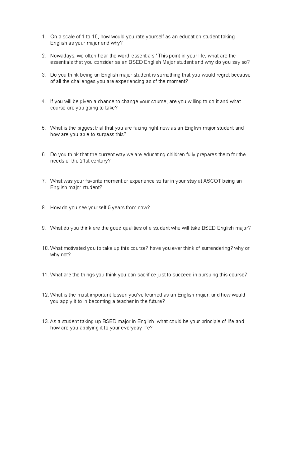 Questions for consecutive interpreting - On a scale of 1 to 10, how ...