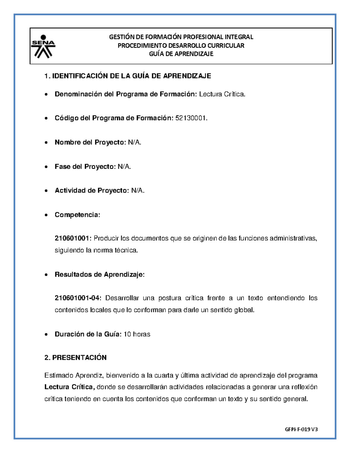 Guia de aprendizaje AA4 - GESTI”N DE FORMACI”N PROFESIONAL INTEGRAL PROCEDIMIENTO DESARROLLO ...