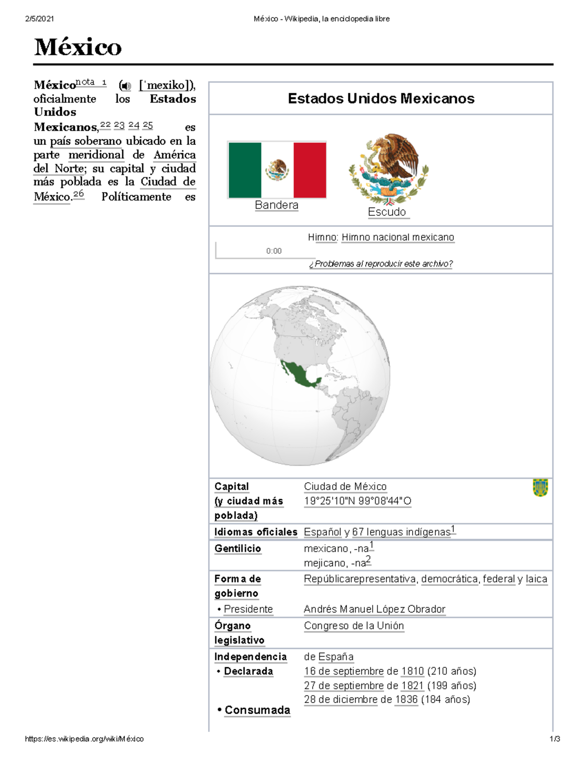 México - Wikipedia, la enciclopedia libre uni - wikipedia/wiki/México 1 ...