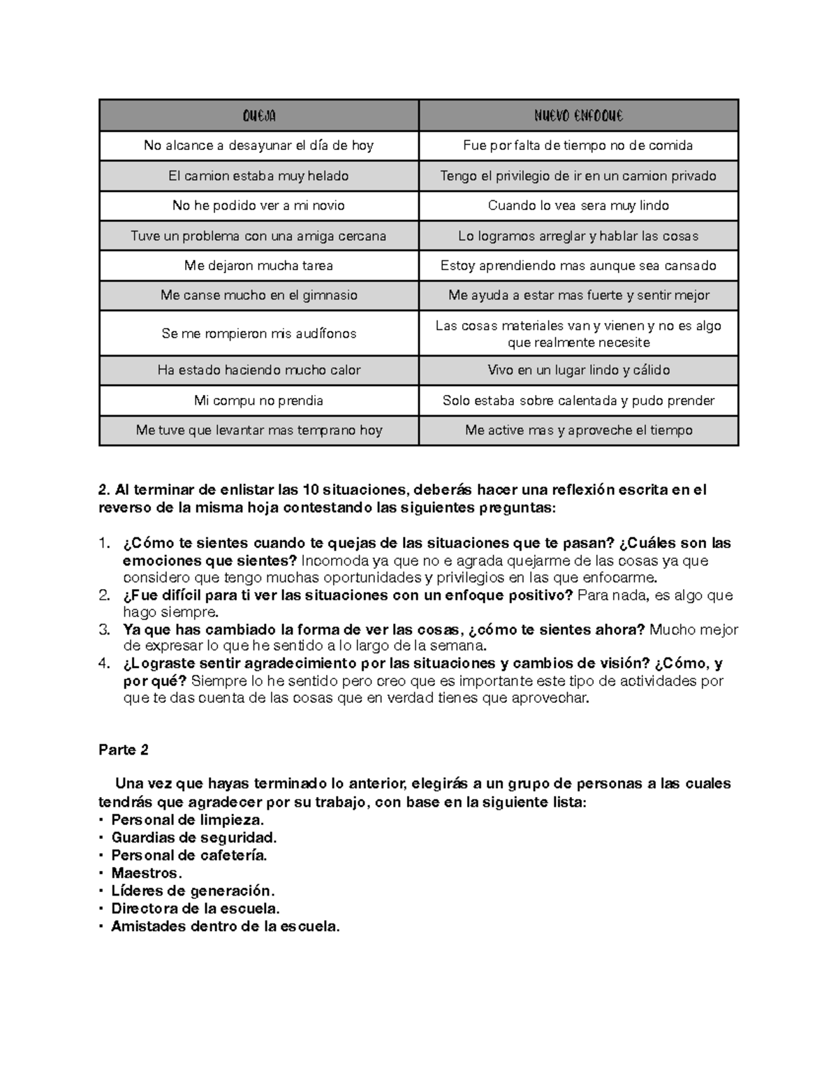 Reto 9 - reto 9 habilidades y valores - 2. Al terminar de enlistar las ...