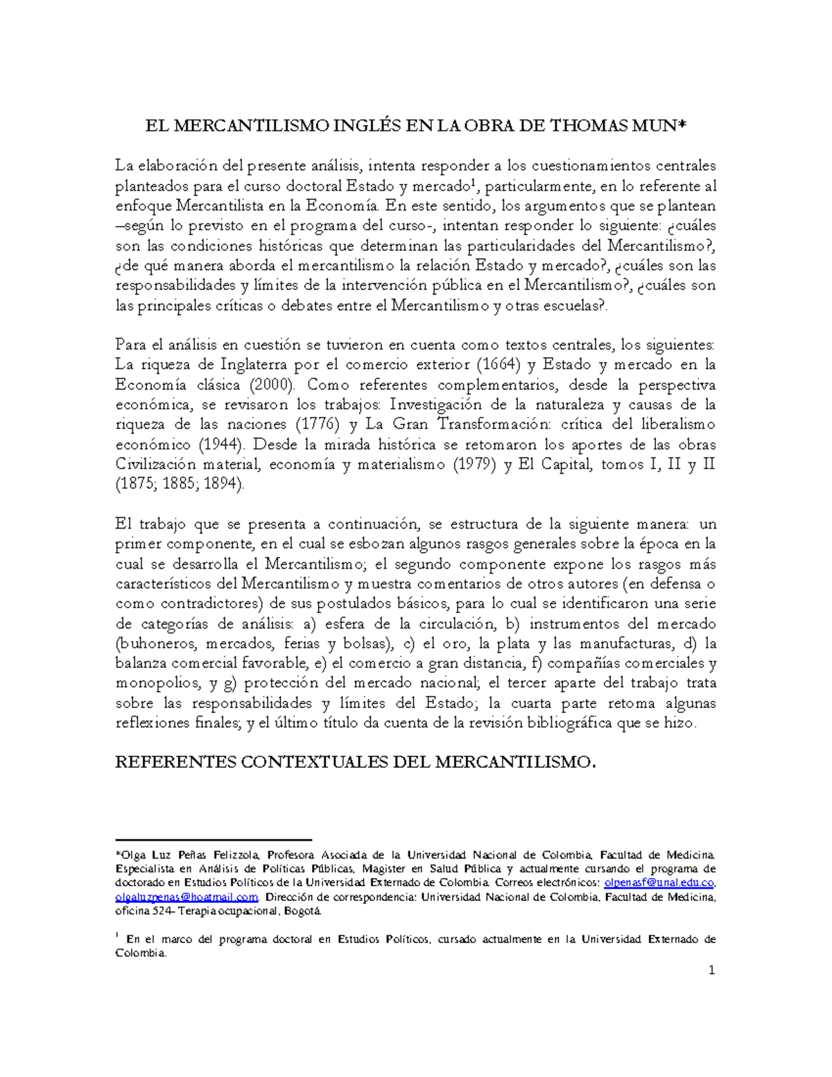 Mercantilismo EN LA OBRA DE Thomas MUN - EL MERCANTILISMO INGLÉS EN LA ...