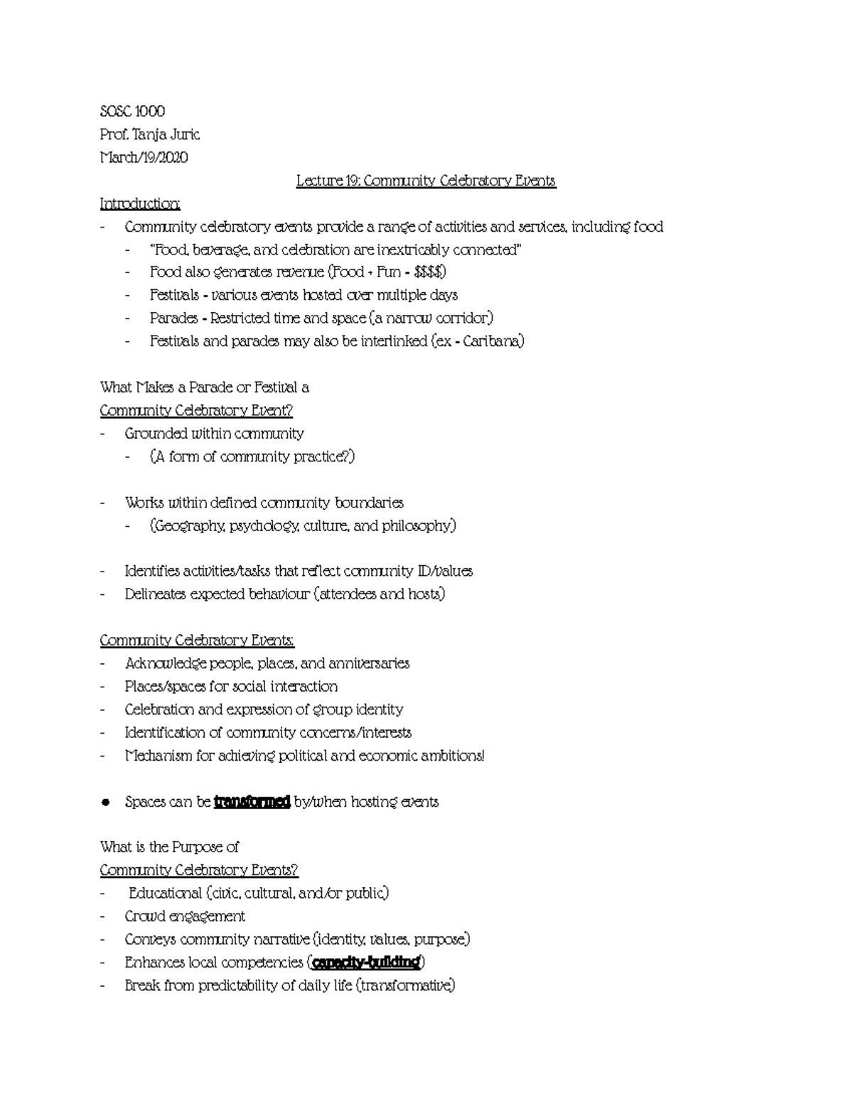 SOSC 1000 lecture 19 - Winter 2020 Professor Tanja Juric - SOSC 1000 Prof. Tanja Juric Mar/19 ...