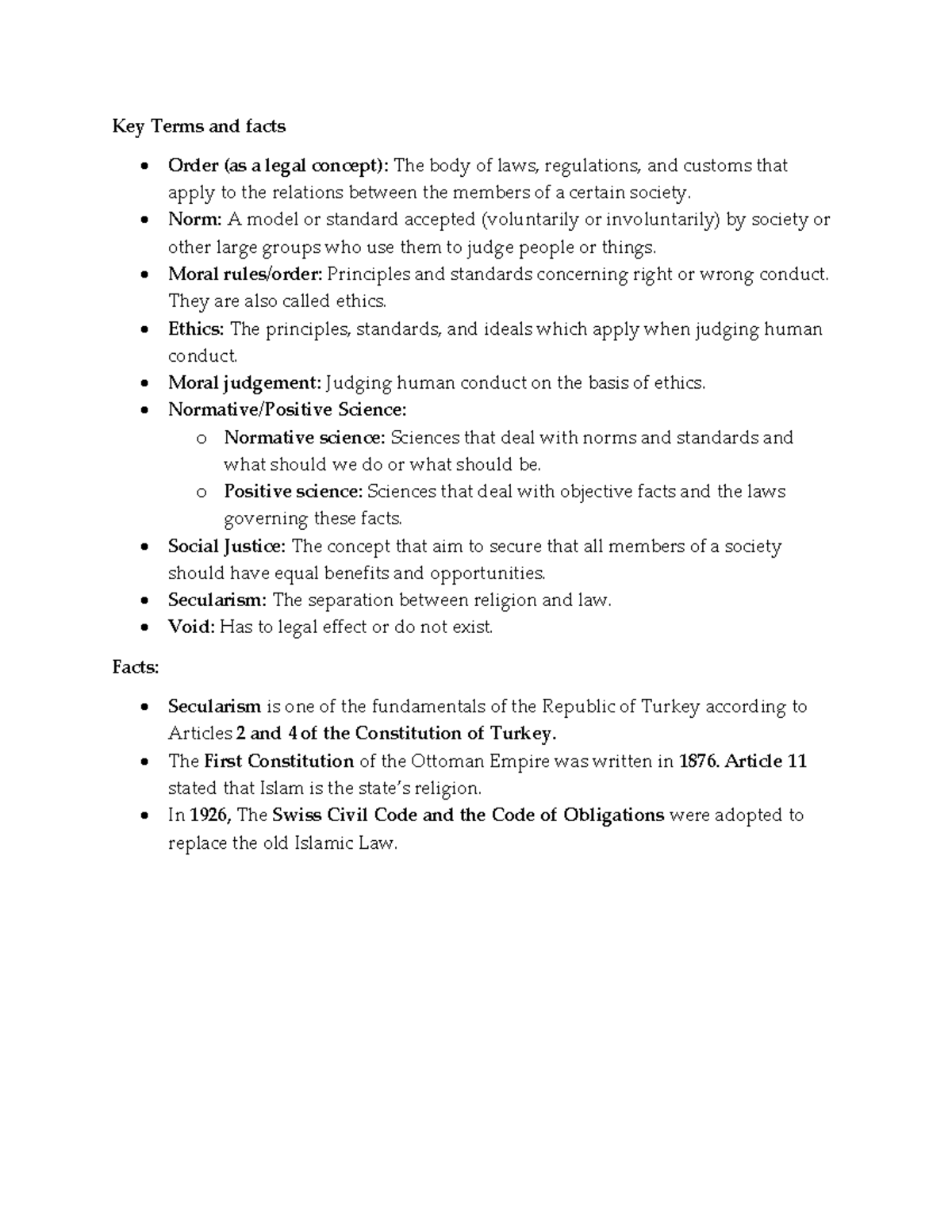 Ch1+2 - Summary for chapters 1+2 - An Introduction to Law - Key Terms ...