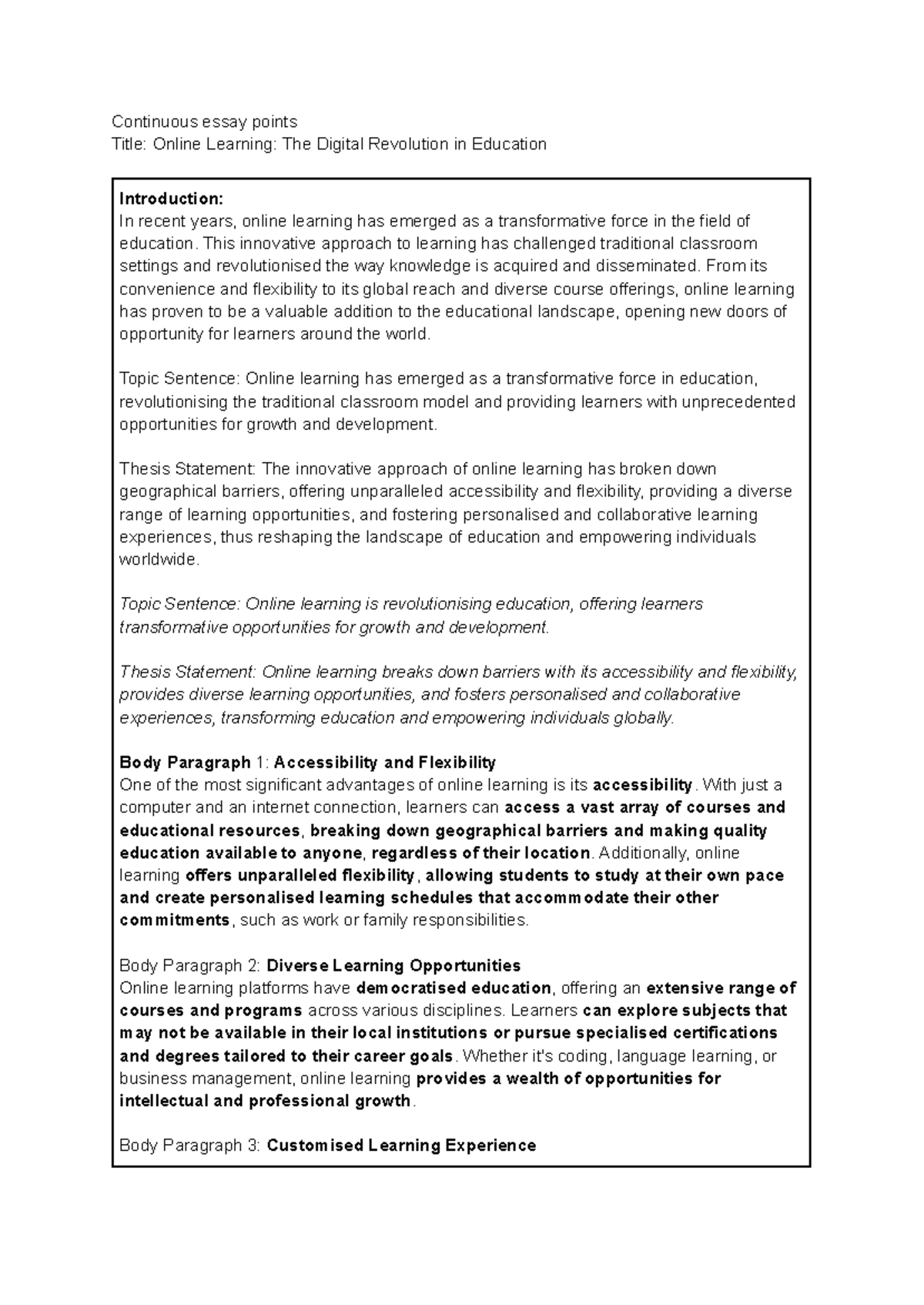 Continuous essay points lcm201 notes for exam - Continuous essay points ...